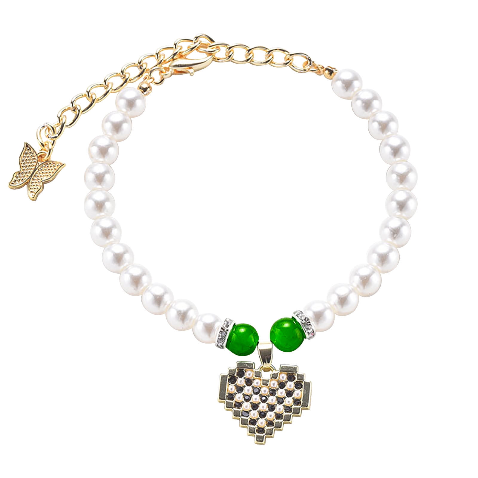 YUEHAO Pet Supplies Pearls Chain Dog Collar Dog Necklace Metal Cuban ...