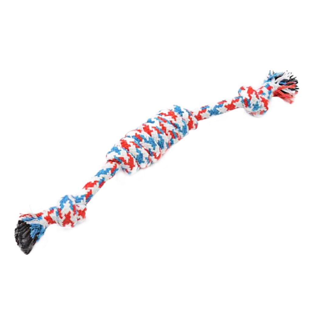 YUEHAO Pet Supplies Puppy Dog Pet Toy Cotton Braid Geometry Shape Rope Chew Knot New Red ...