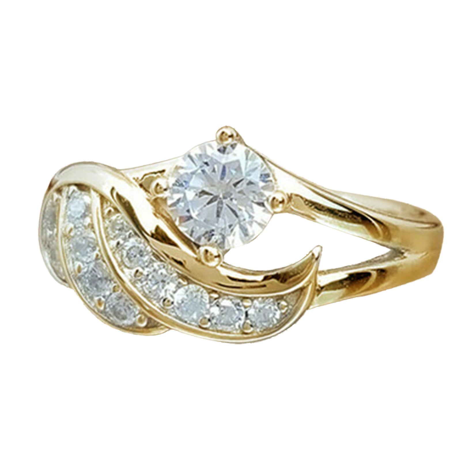 YUEHAO Rings Zircon Diamond Ring Fashion Angel Wing Diamond Ring Jewelry Ring J - Walmart.com