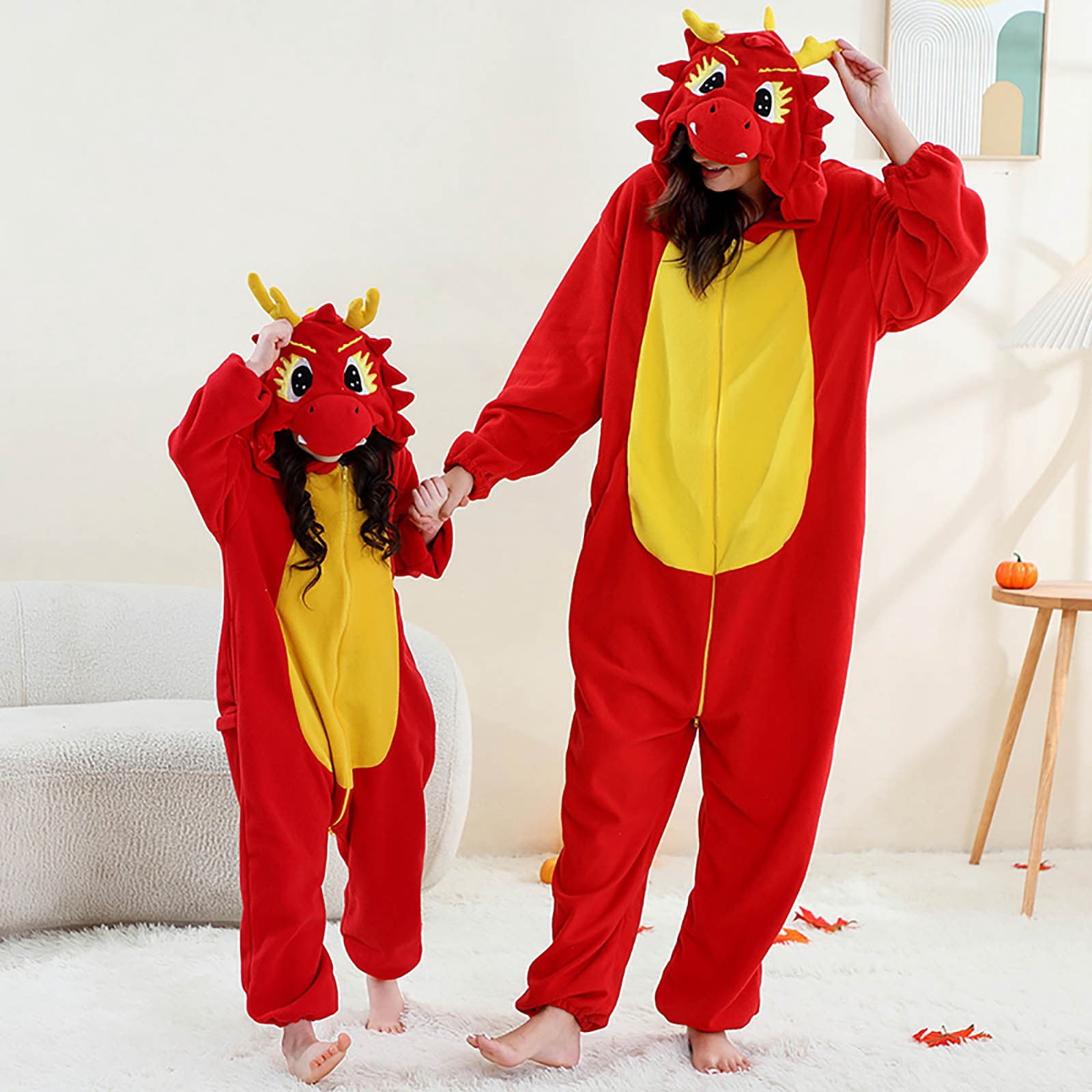 YUEHUA Adult Womens Onesie Animal One Piece Pajamas Christmas Dragon ...