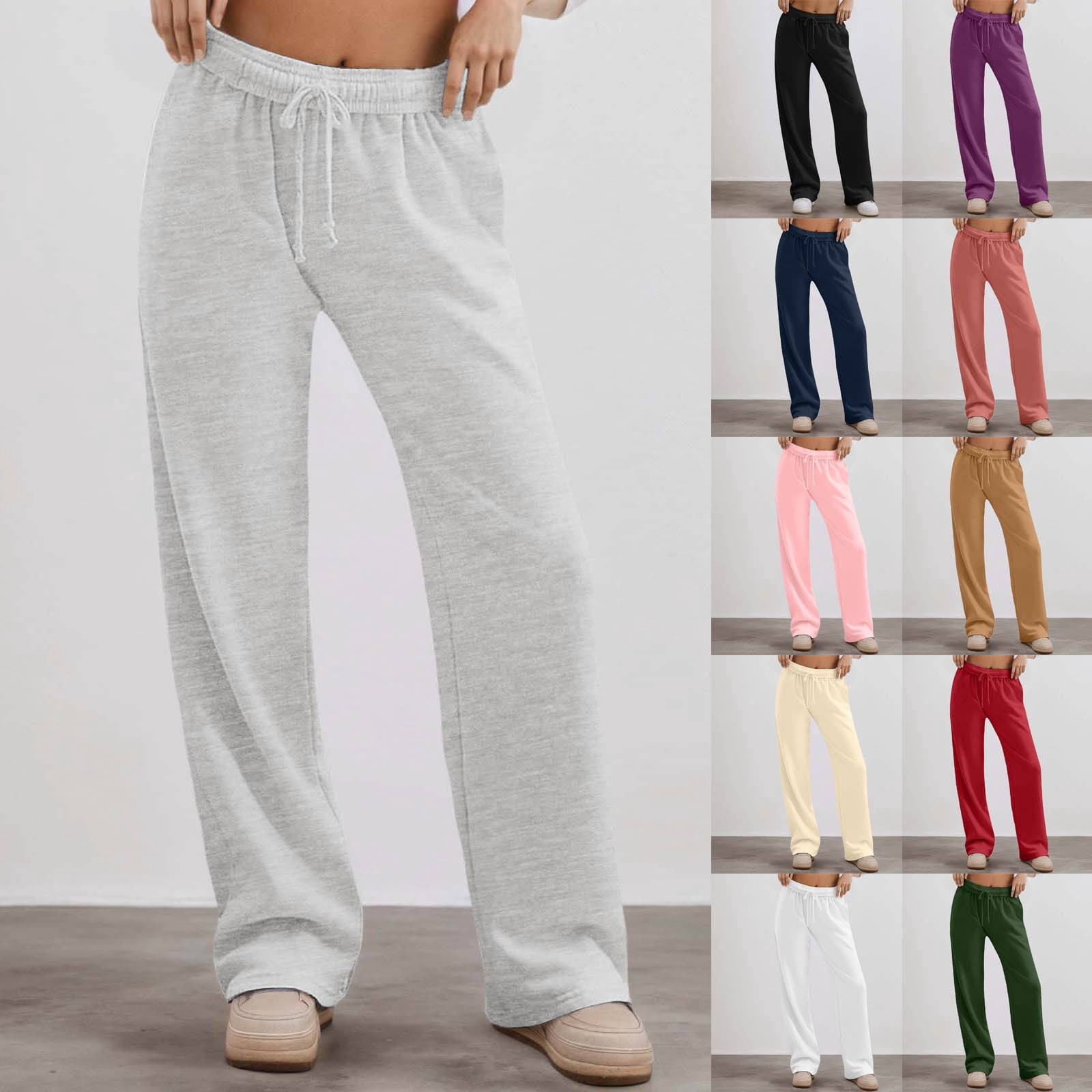 YUEHUA Baggy Sweatpants for Women Wide Legged Classic Preppy Ultra ...