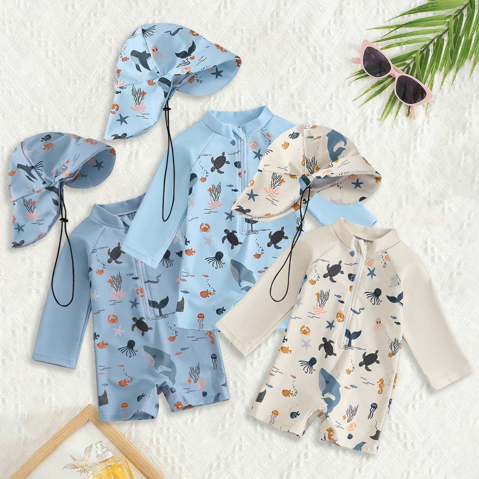 YUEHUA Boys Swimsuit One-Piece Recreation Swimpool Print Adorable ...