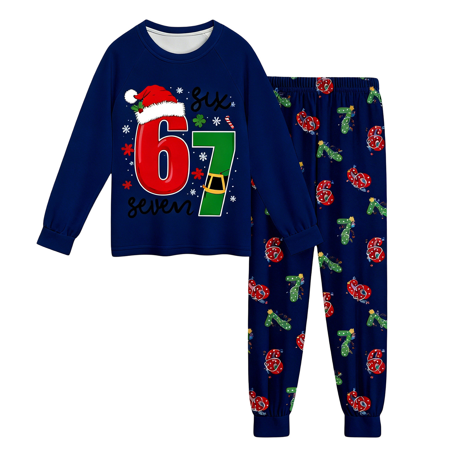 YUEHUA Children Unisex 67 Meme Pajamas Long Sleeve Shirts and Pants ...
