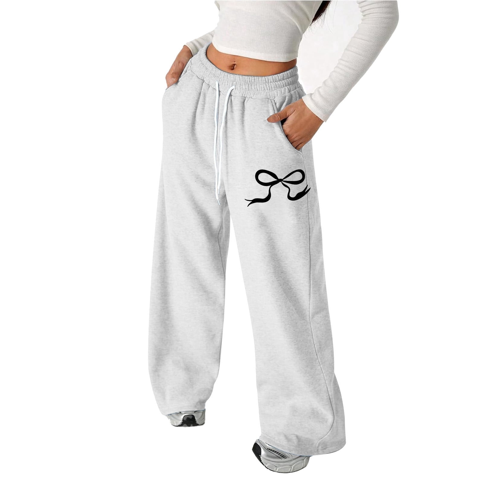 YUEHUA Girl's Wide Leg Sweatpants Baggy Loose Fall Barrel Casual Lounge ...