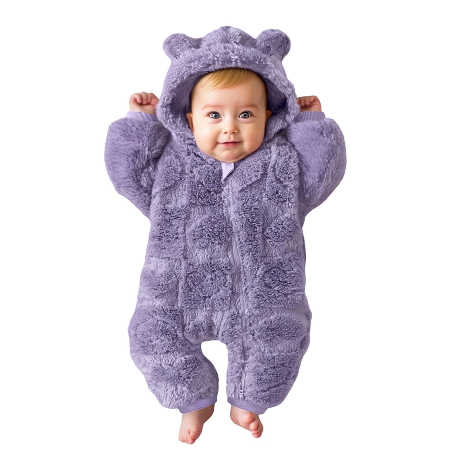 YUEHUA Newborn Baby Bear Outfit Suit Girls Boys Fleece Jumpsuit Romper ...