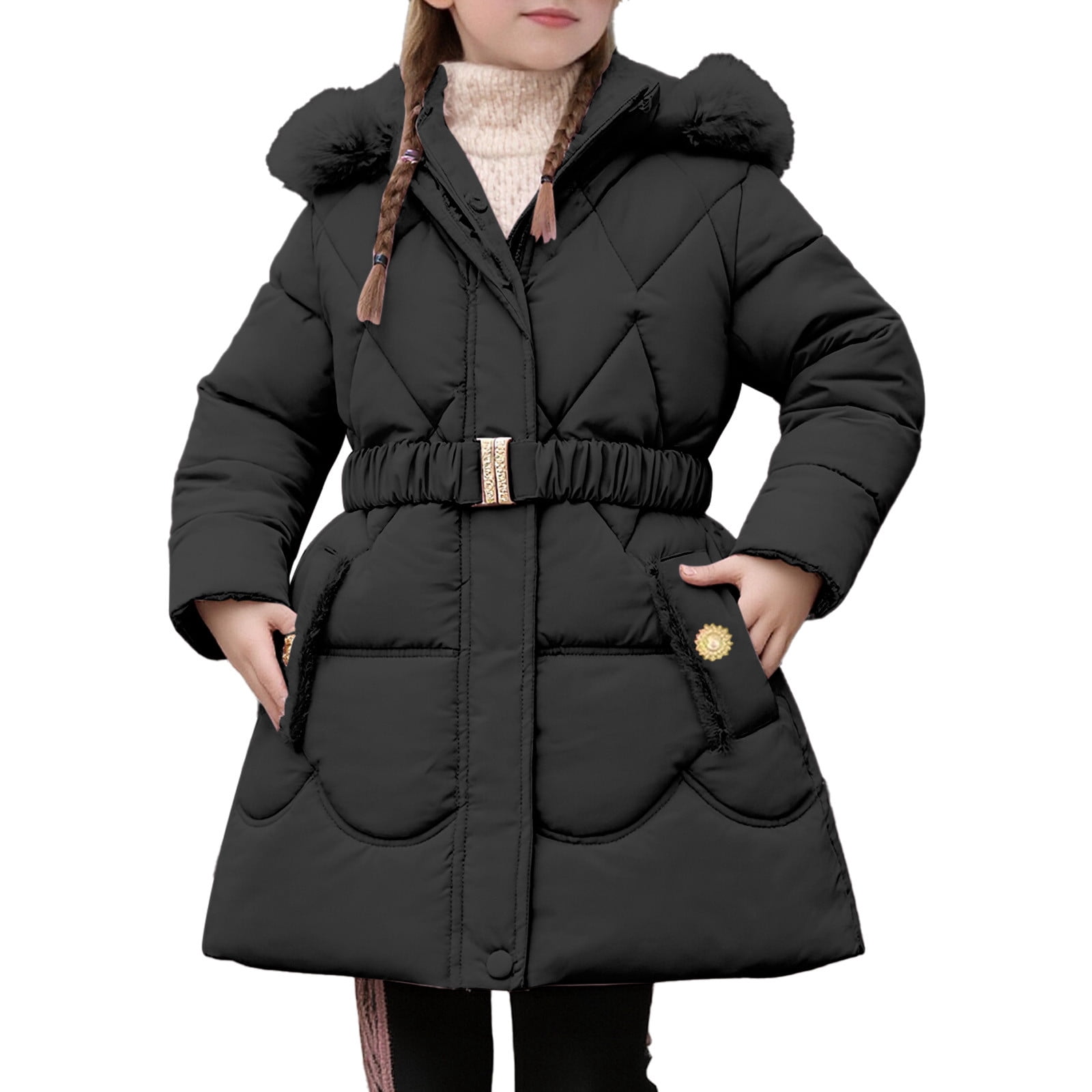 YUEHUA Winter Jacket Girls Down Jacket Winter Thermal Lined Plain Down ...