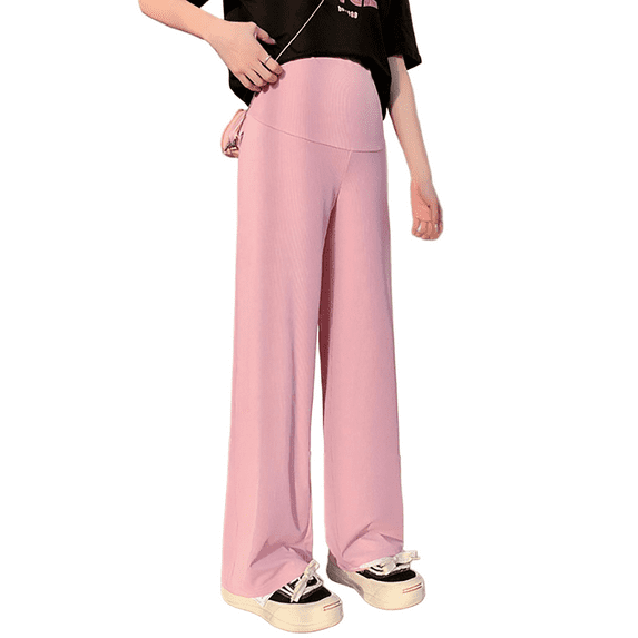YUEHUA Women's Maternity Pants Casual Loose Wide Straight Leg Cozy Pant ...