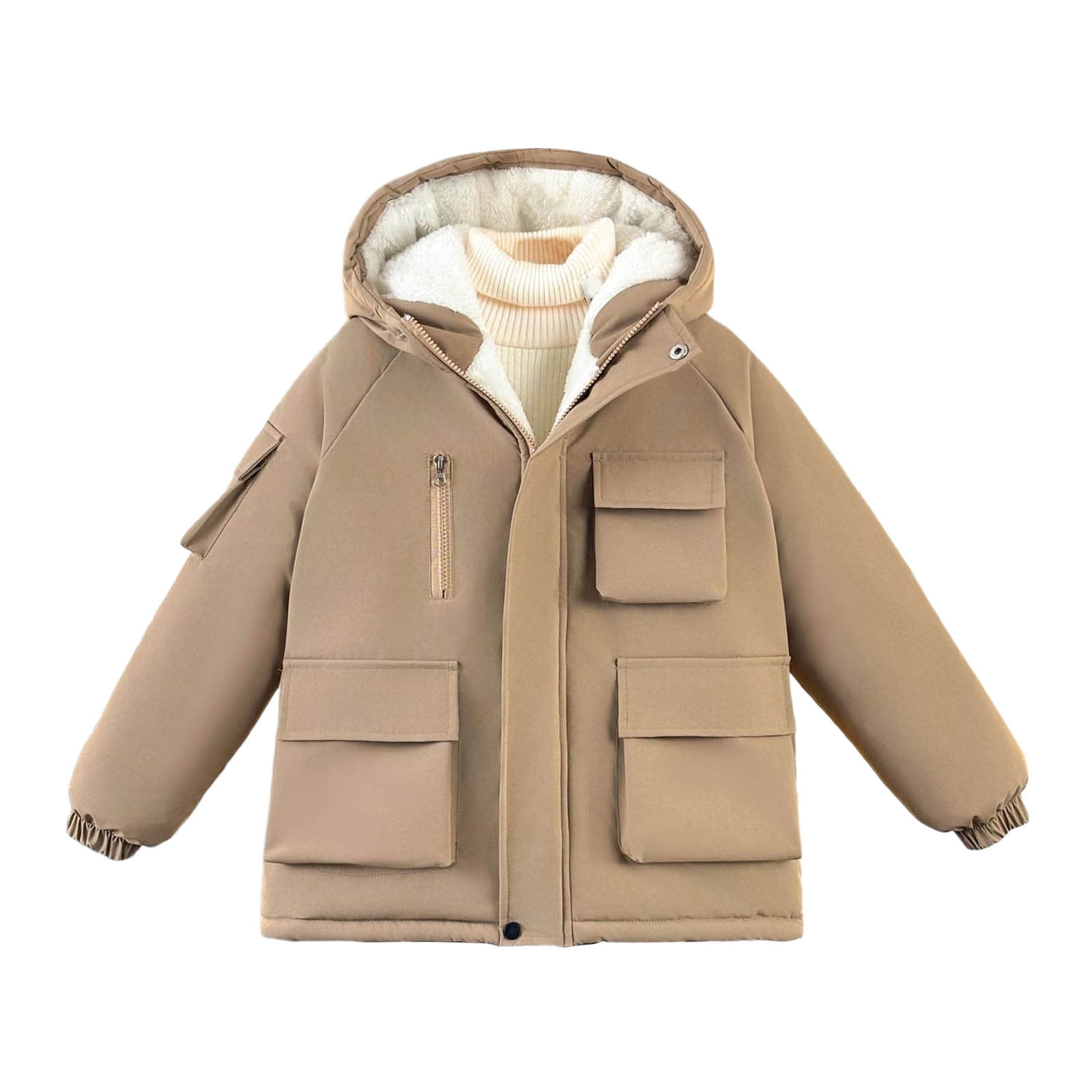 YUEHUA Zip Up Jacket Kids 14 To 16 Boys Winter Fleece Lined Thermal ...