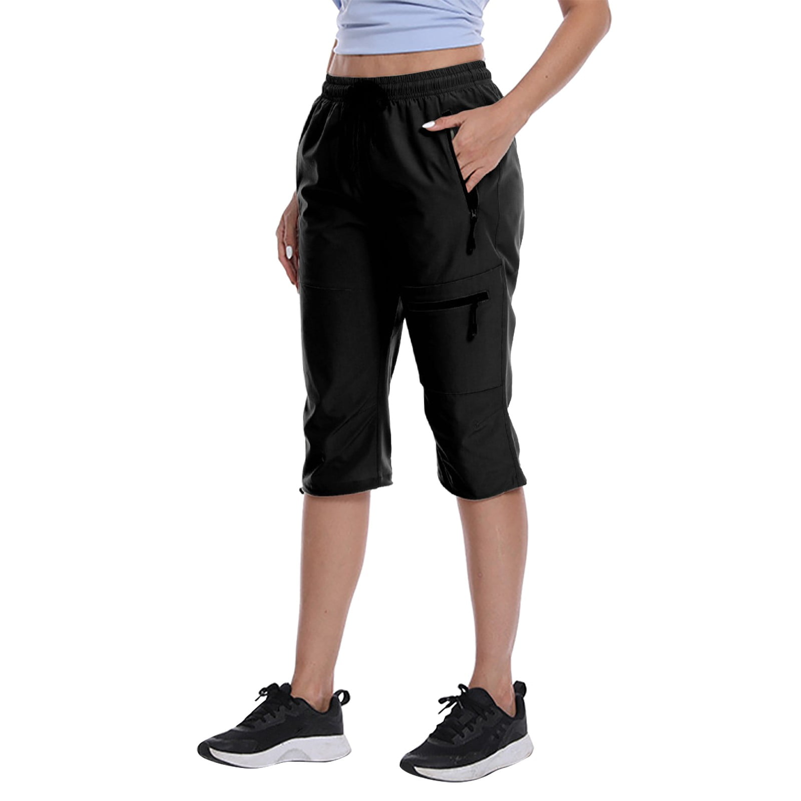 YUEJUIR White Capris for Women Women's Cargo Hiking Pants Outdoor Upf ...