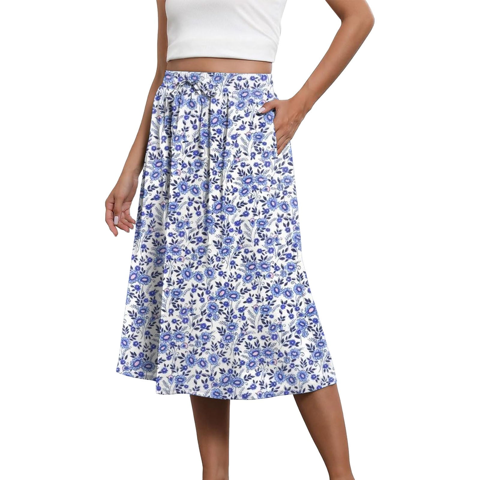 YUEJUIR Women's Skirts Boho Skirts for Women Trendy Summer Flowy Floral ...