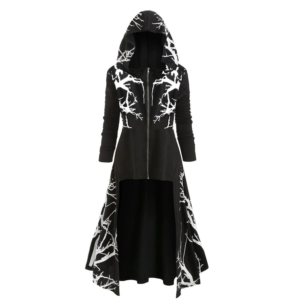 YUEJUIR Womens Cape Hooded Cardigans Cloak Long Solid Open Front Poncho ...