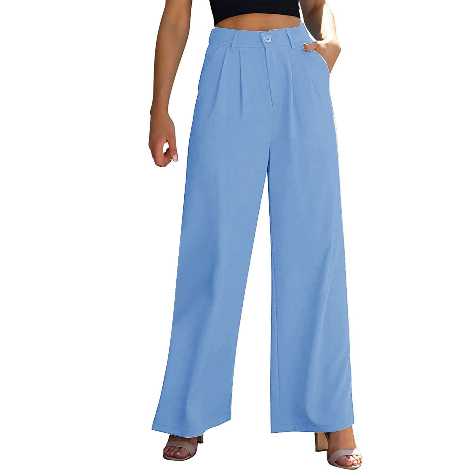 YUEJUIR Womens Dress Pants Women's Wide Leg Pants for Work Business ...