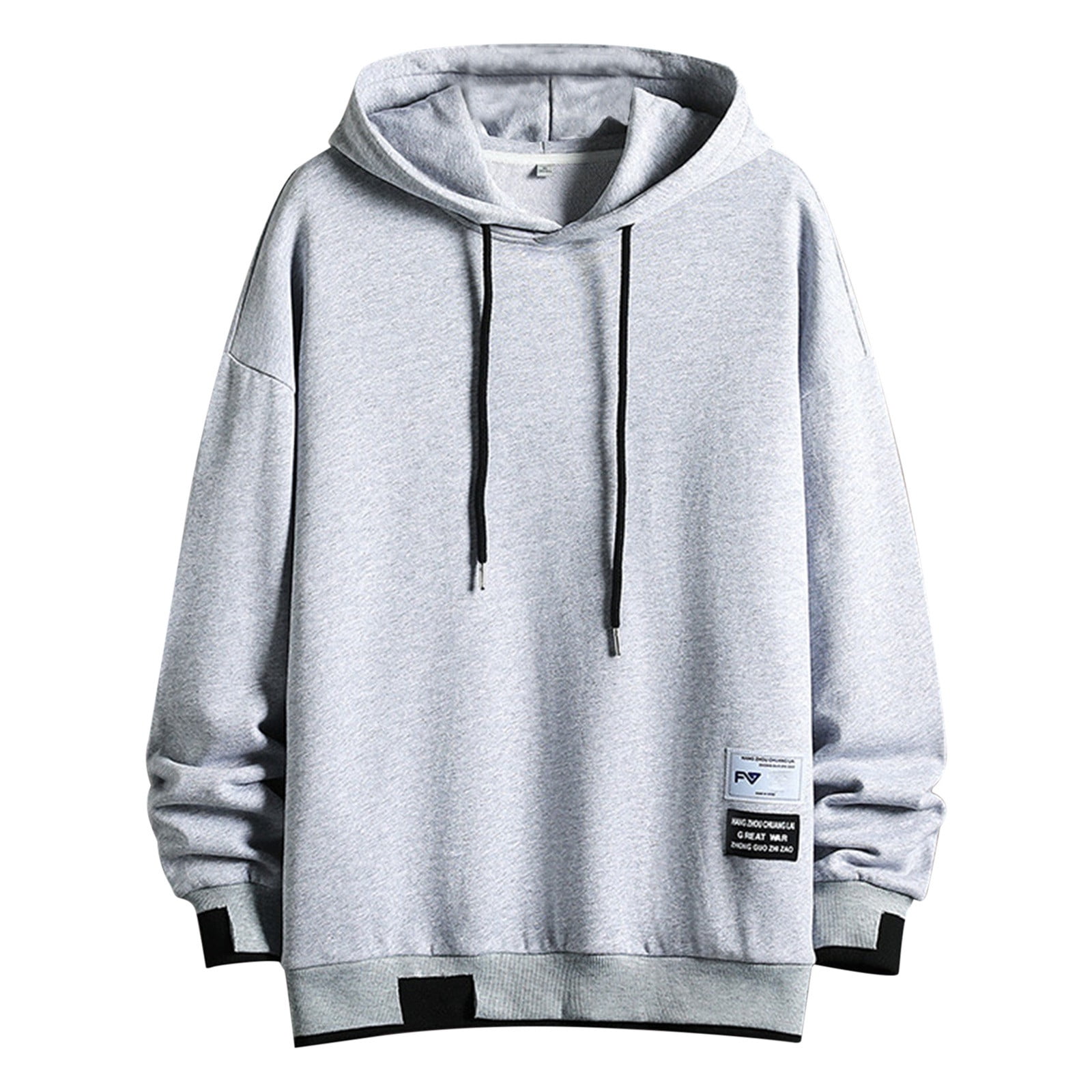 YUELONGHU Men Casual Crew Neck Pullover Sweatshirts For Men with Zipper ...