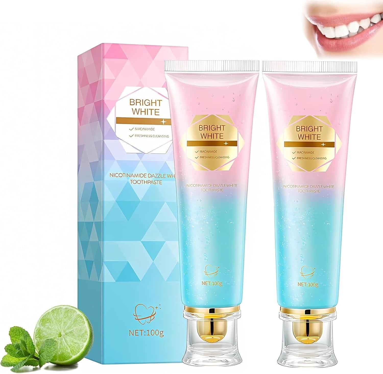 YUEQING 2 Pack Nicotinamide Whitening Toothpaste - Niacinamide ...