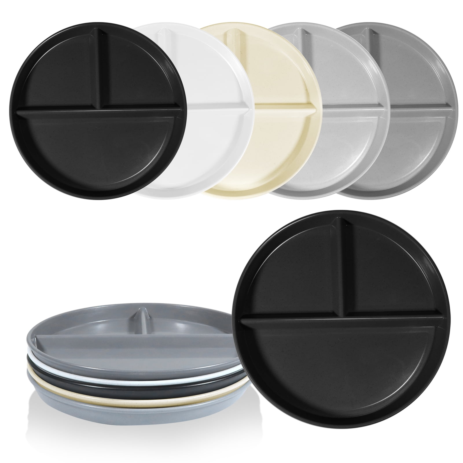 YUESHENGHAO 9-inch portion control plate/Adult weight loss plate, 5 ...