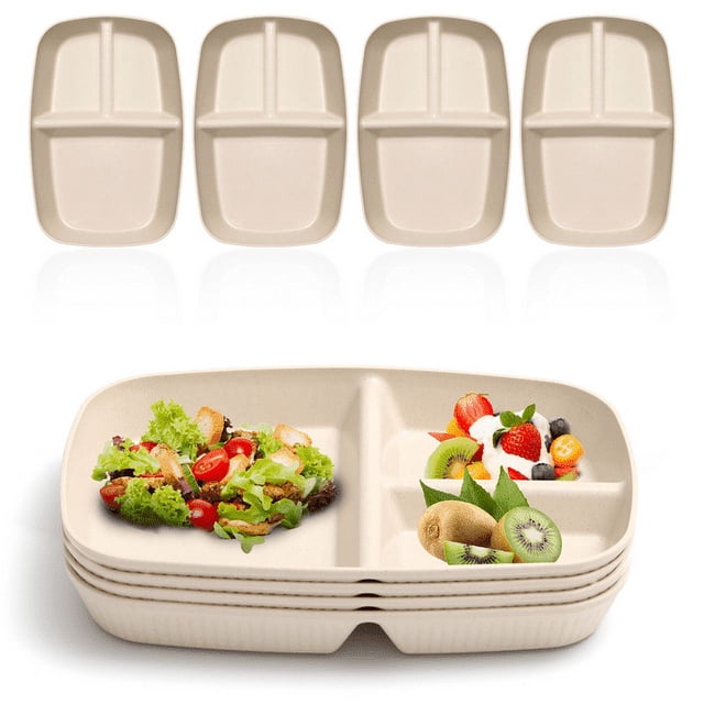 YUESHENGHAO Adult Divider Plate (10.6 inches) Unbreakable Wheat Weight ...