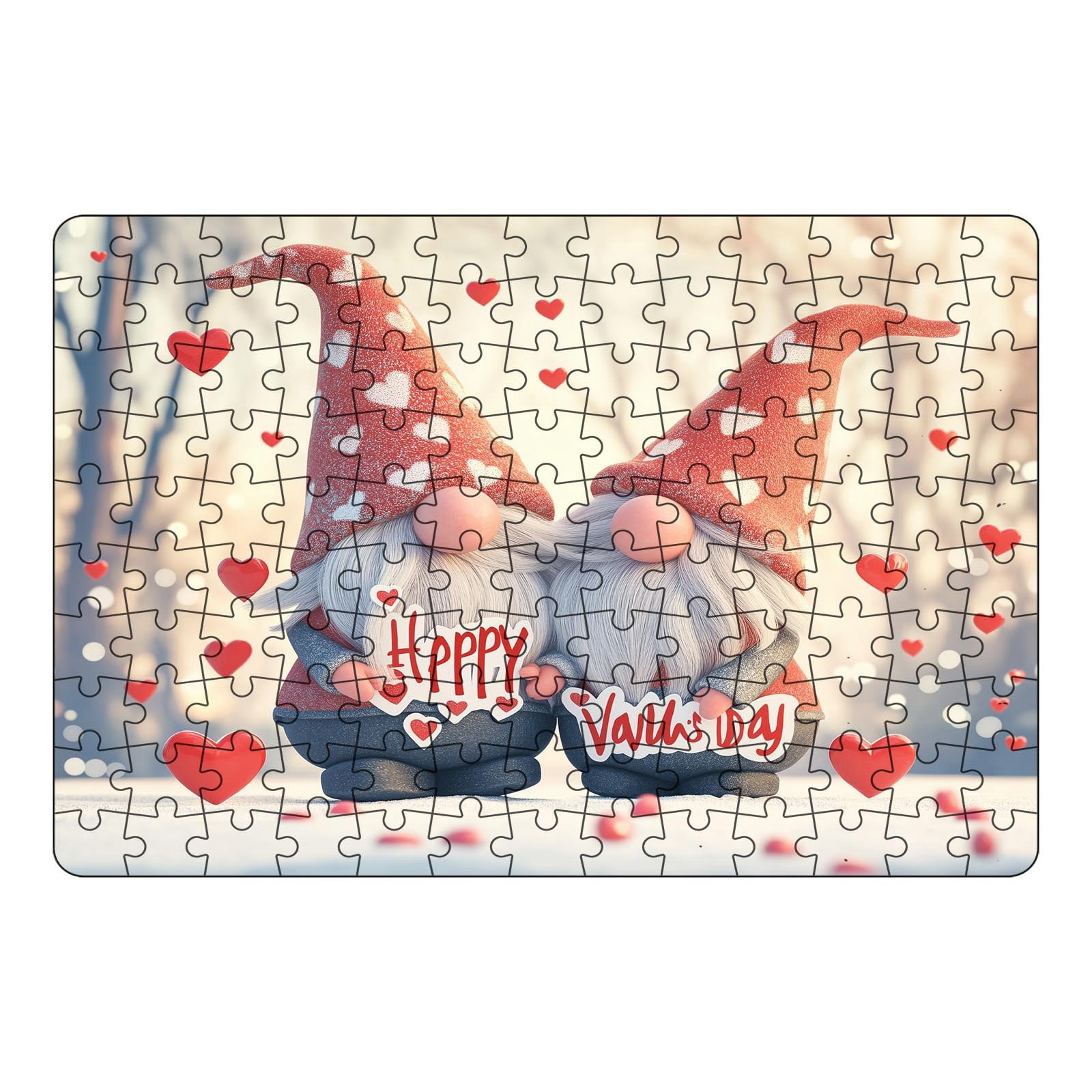 YUEVE 130 Piece Valentine's Day Heart Puzzle Set Valentine's Day Heart ...