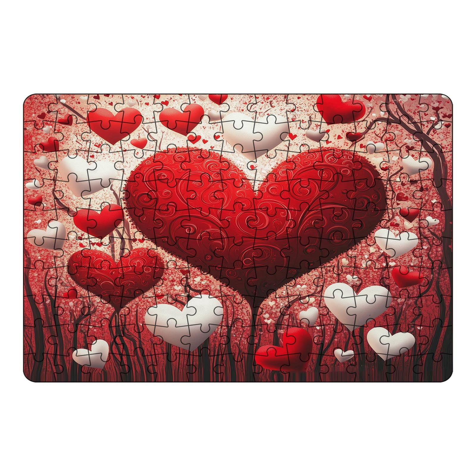 YUEVE 130 Piece Valentine's Day Puzzle Set Valentine's Day Heart Puzzle ...