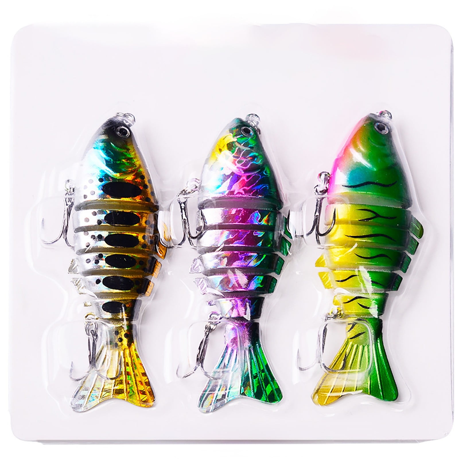 YUEVE 7 Segment Fishing Swimbait Saltwater Freshwater Lifelike Fish Attractor For Youth Adult ...