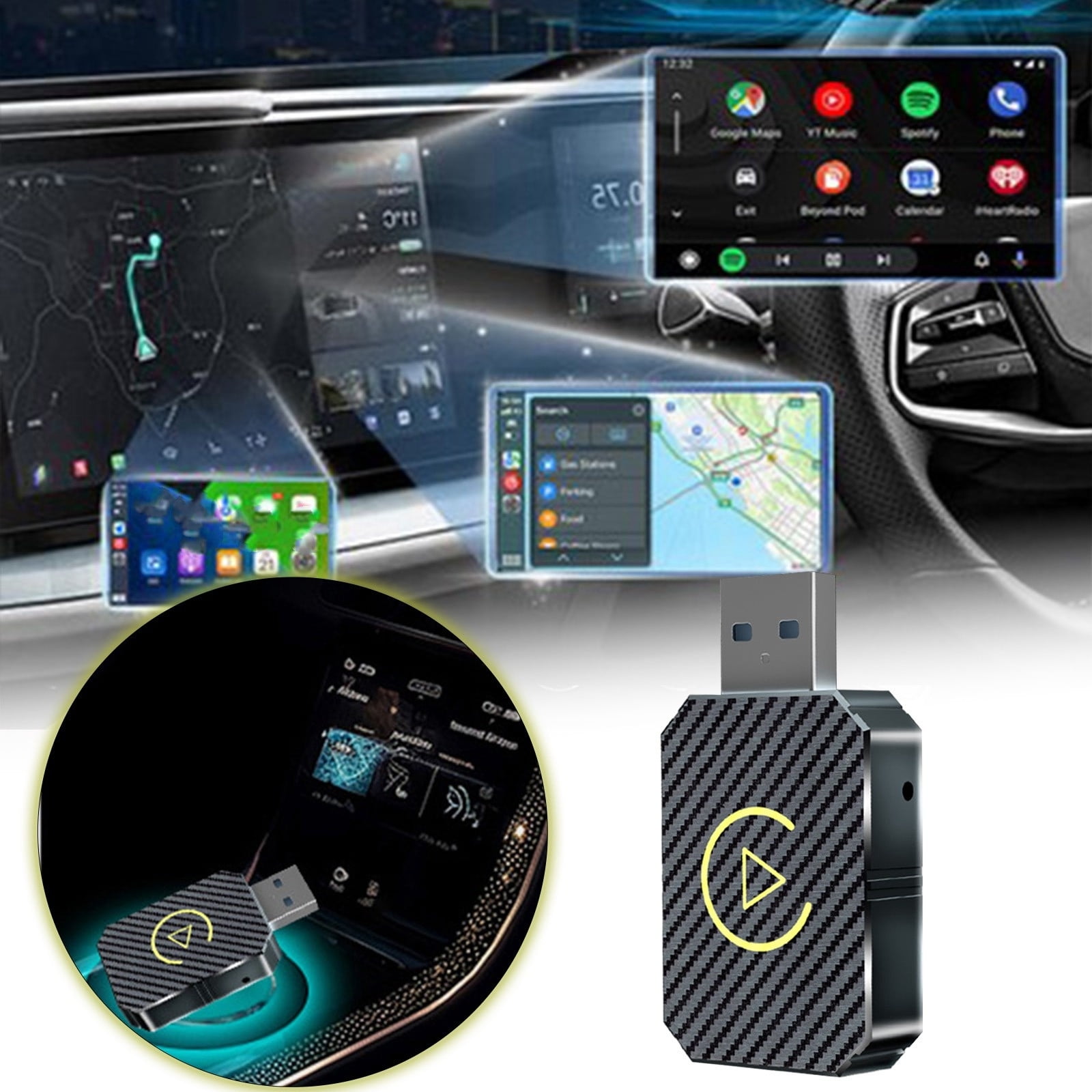 YUEVE Automatic Wireless Adapter And CarPlay Wireless Adapter Wired To ...