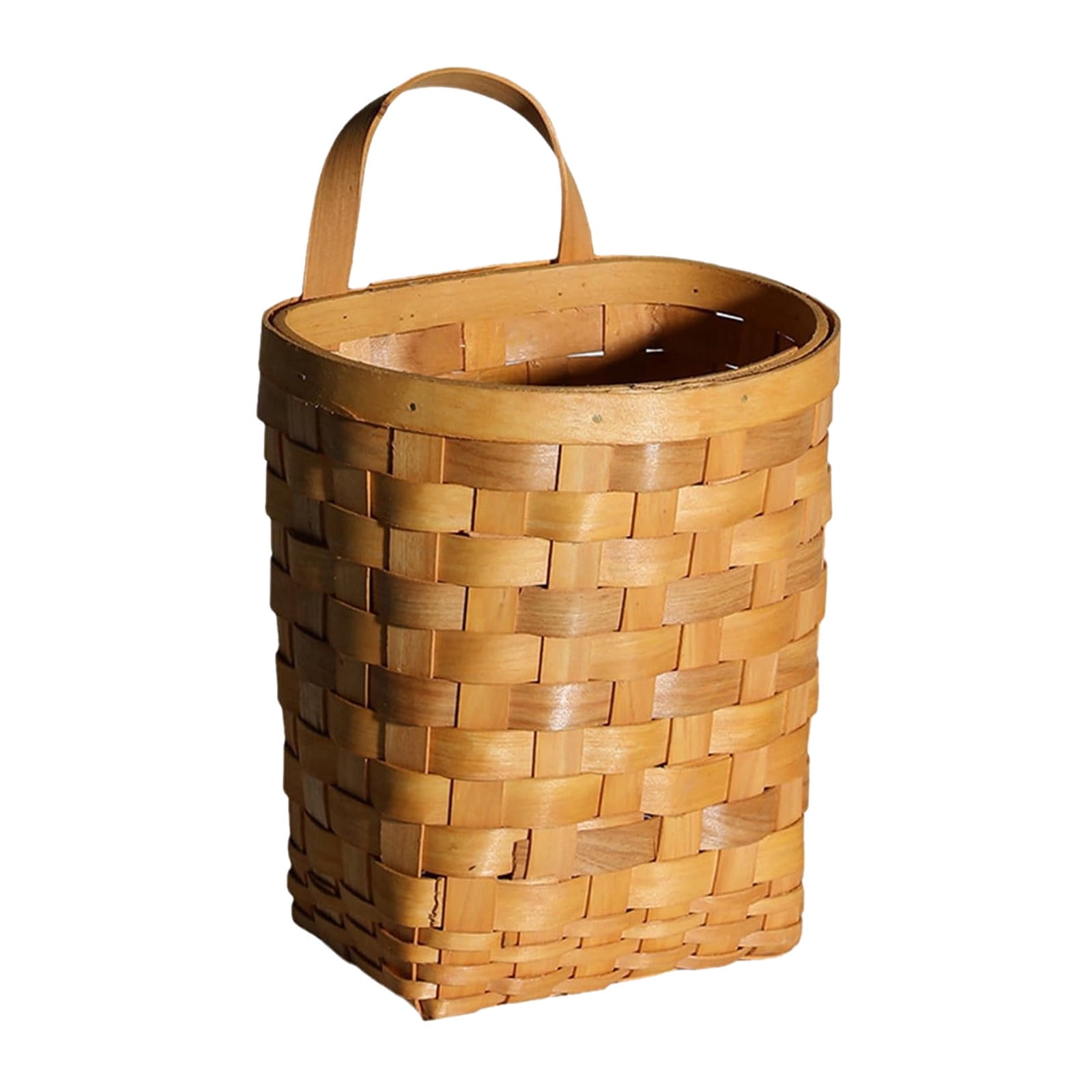 YUEVE Hanging Wall Woven Woodchip Wicker Storage Portable Hanging Fruit ...