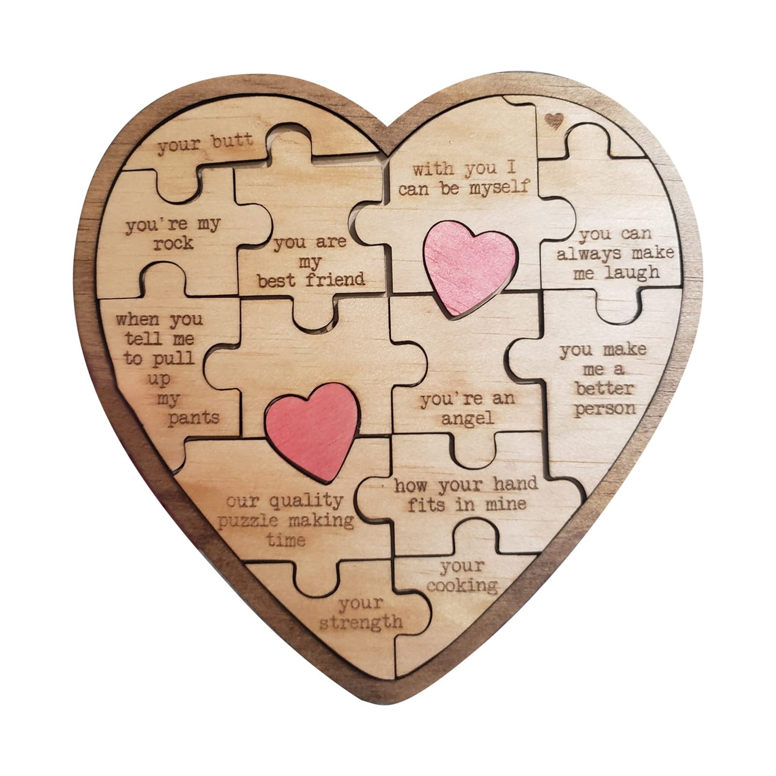 YUEVE Valentine's Day Heart Shaped Wooden Puzzle Valentine's Day Heart ...
