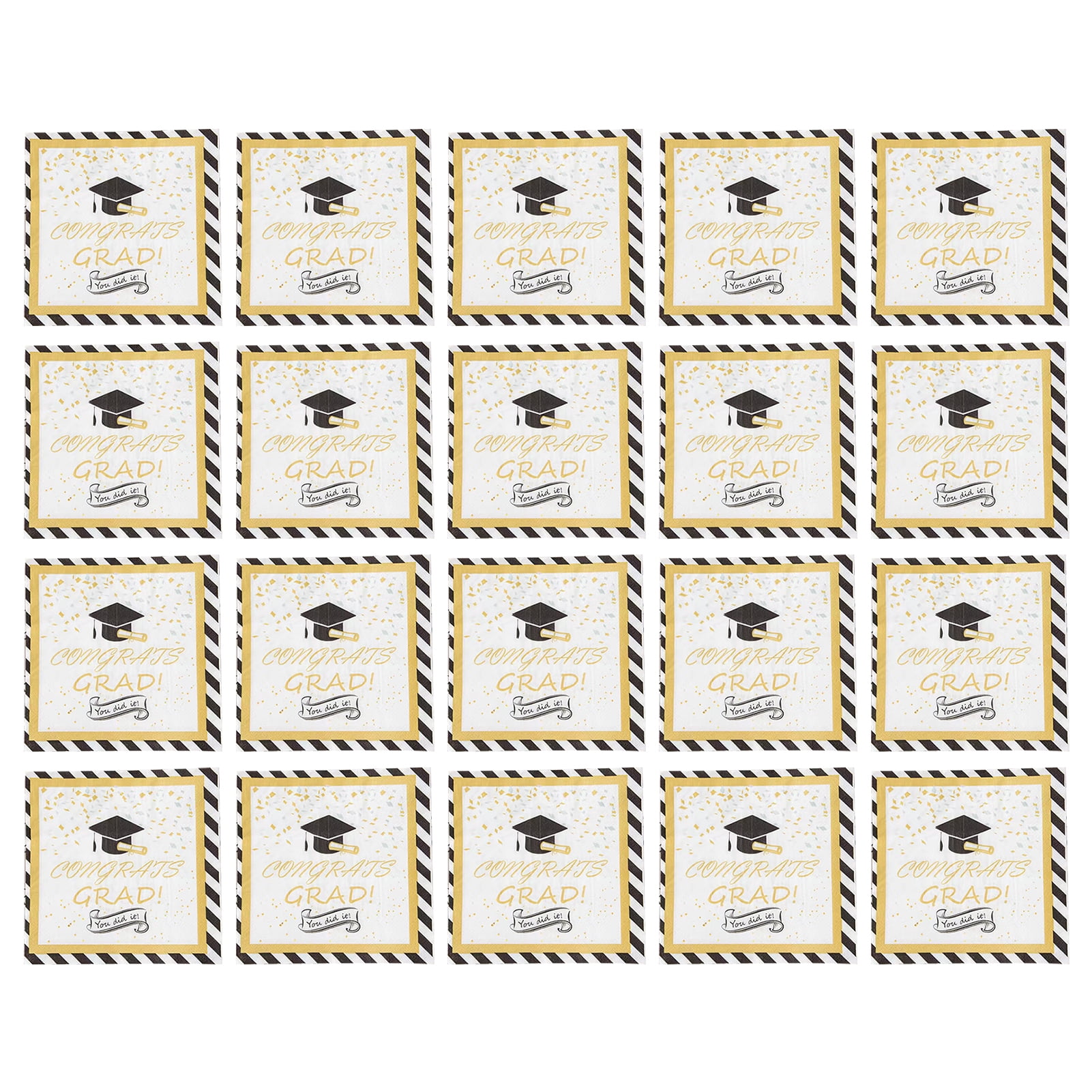YUEWAN 20 Sheets Class of 2025 Graduation Napkins, Disposable Congrats ...