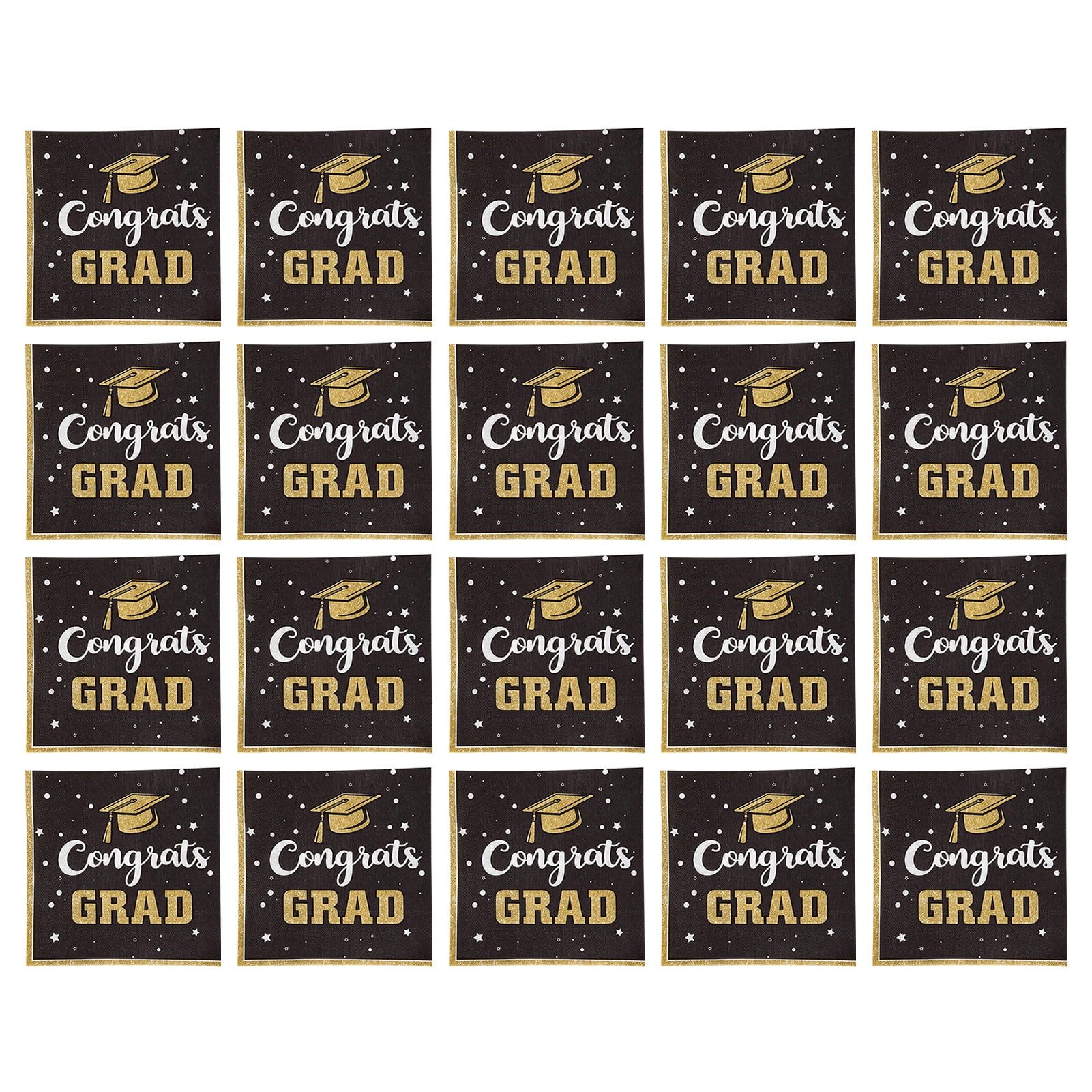 YUEWAN 20 Sheets Class of 2025 Graduation Napkins, Disposable Congrats ...
