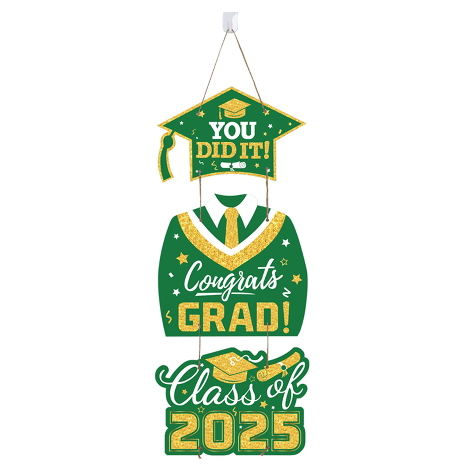 YUEWAN 2025 Graduation Hanging Sign Class of 2025 Congrats Grad Welcome ...