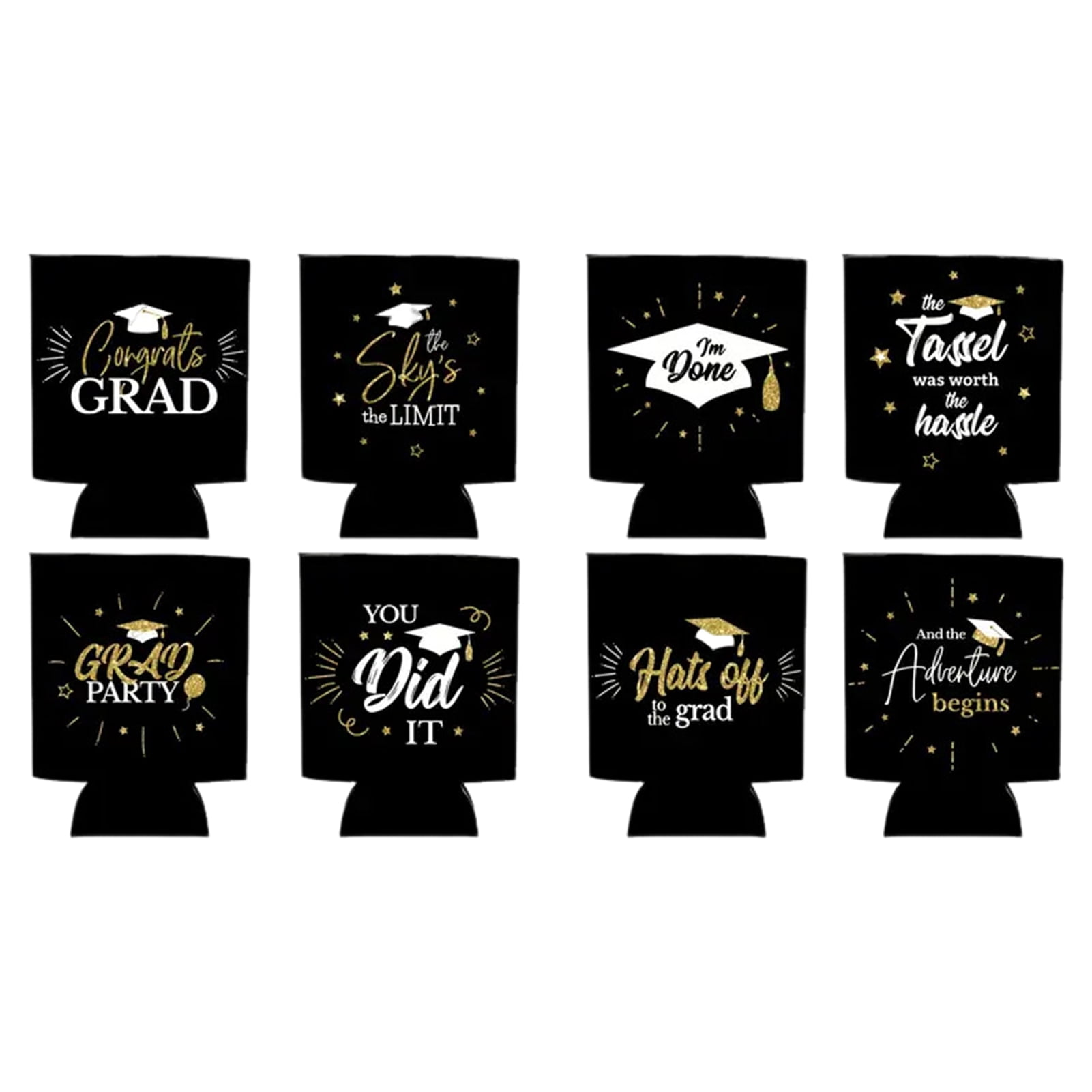 YUEWAN 8Pcs Graduation Can Sleeves Graduation Party Decoration Class of ...