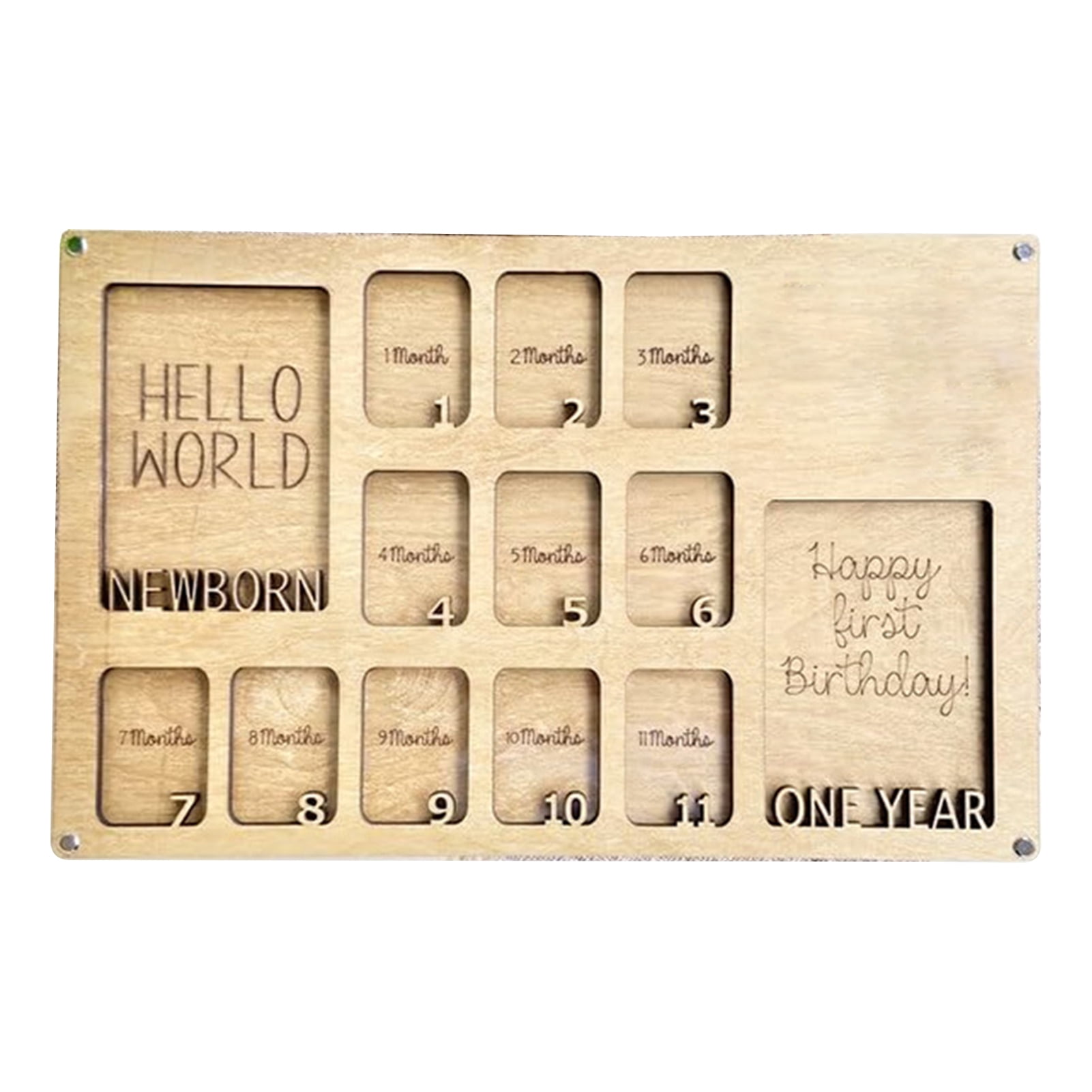 YUEWAN Baby's First Year Photo Frame One Year Birthday Wooden Photo ...