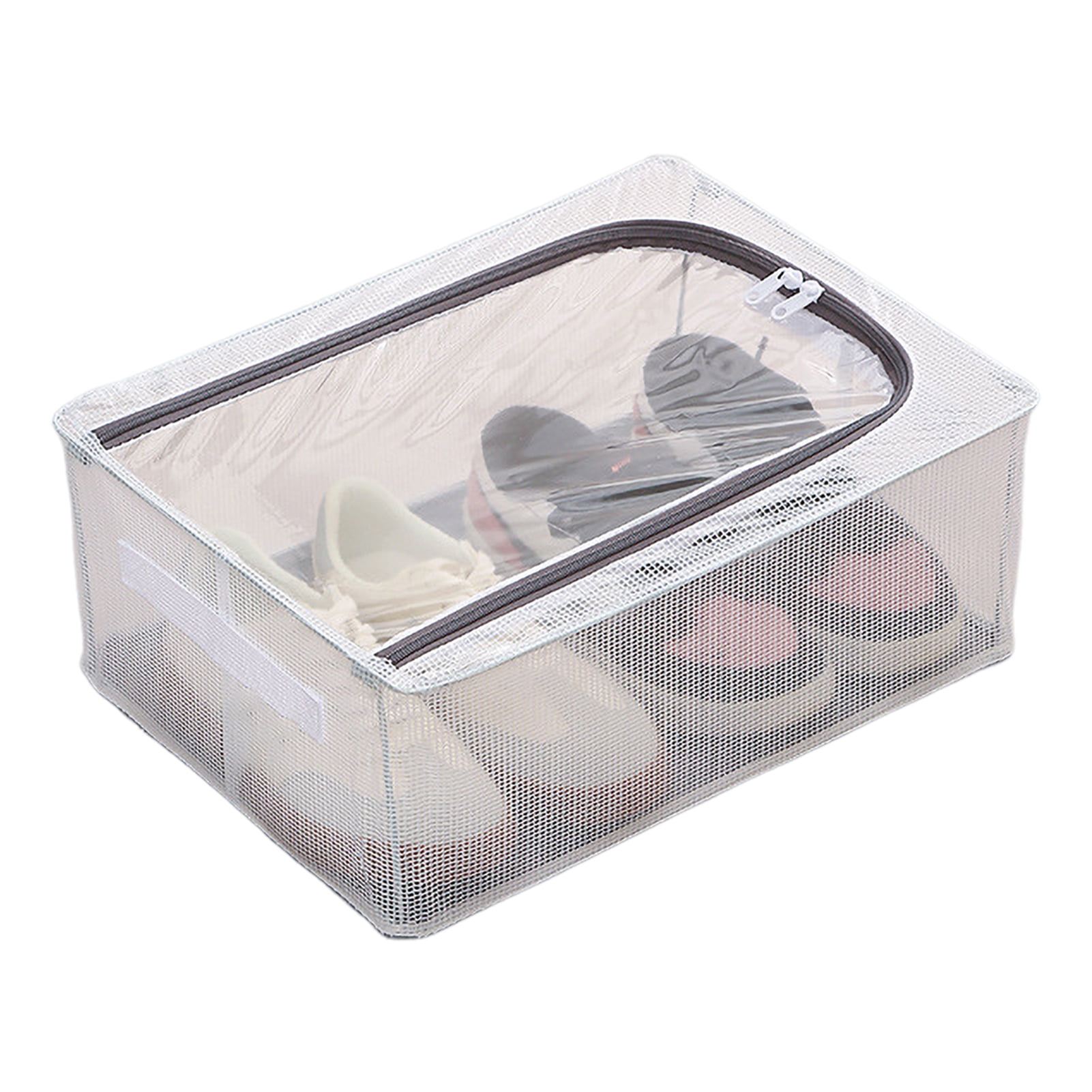 YUEWAN Under Bed Shoe Storage Box, Transparent Foldable Underbed Shoe ...