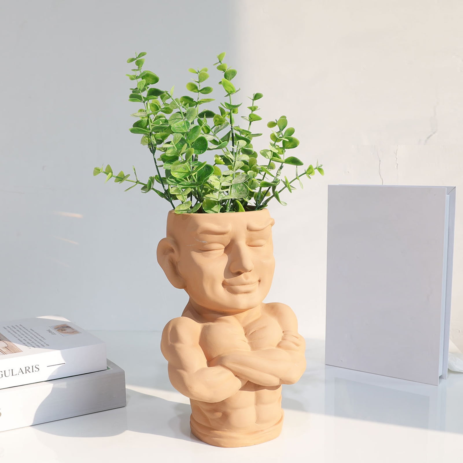 YUEWAN Face Head Planters for Indoor Plants, Resin Face Flower Pot ...