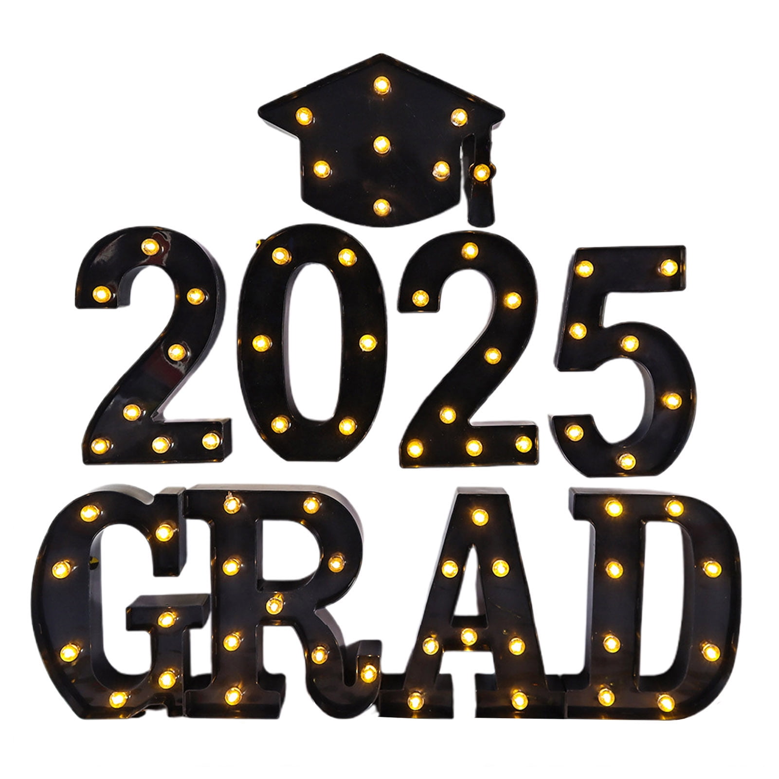 YUEWAN Graduation Decorations 2025, 9 Pcs Light Up Letter Grad Sign ...