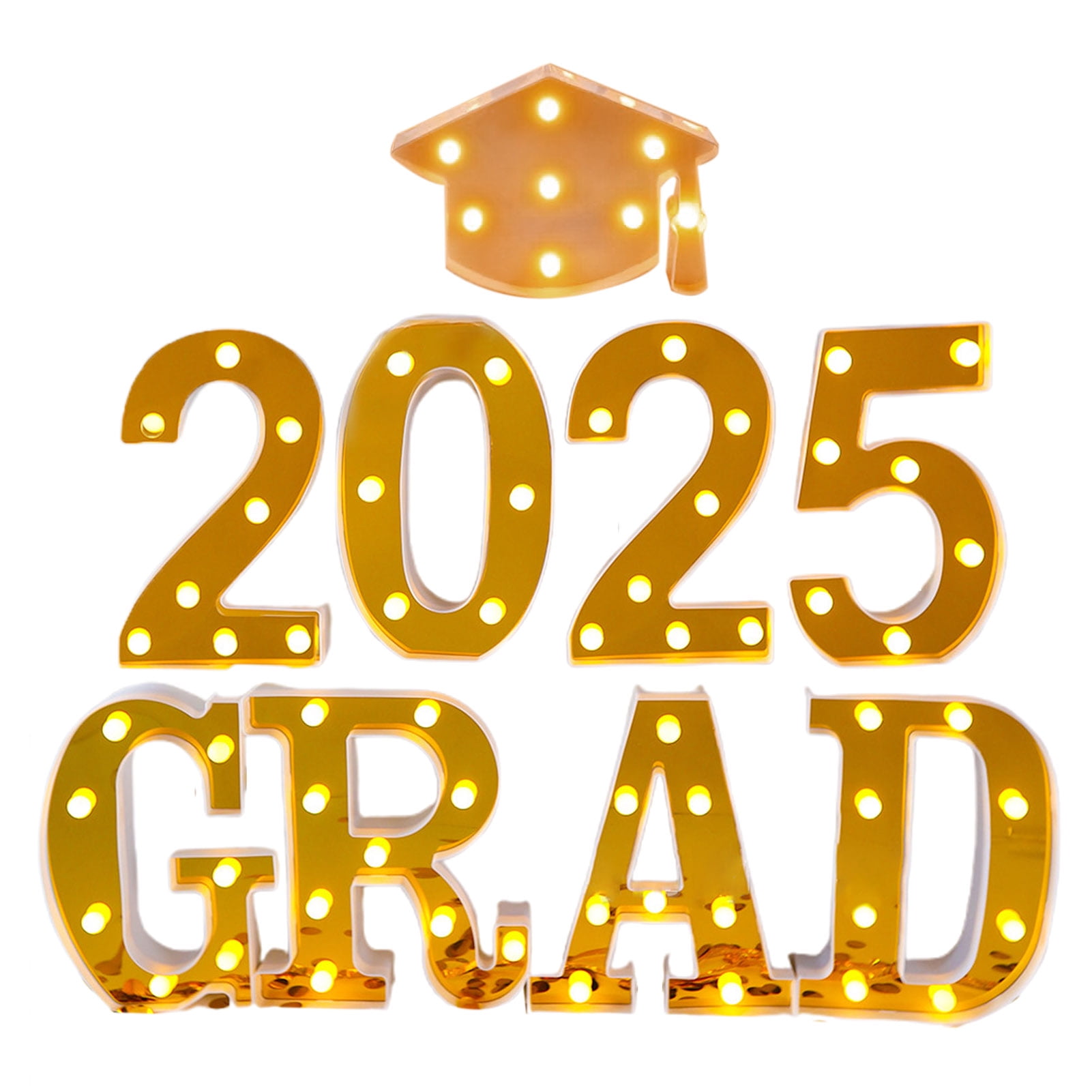 YUEWAN Graduation Decorations 2025, 9 Pcs Light Up Letter Grad Sign ...