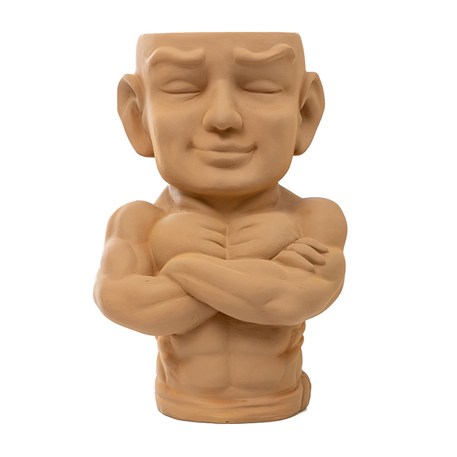 YUEWAN Muscle Man Planter, Resin Succulent Pot with Drainage Hole ...