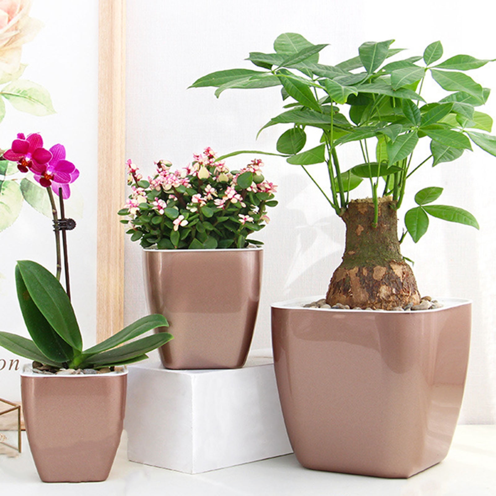 YUEWAN Self Watering Pots for Plants, Double Layer Self Watering Pots ...