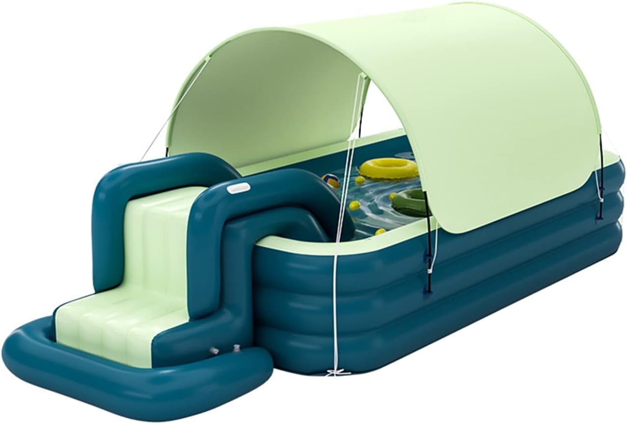 YUEWO 10ft Inflatable Swimming Pool with UPF50+ Canopy - 2.6m Blow Up ...