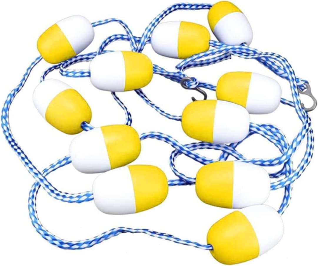 YUEWO 18’ Swimming Pool Safety Float Line Divider Rope Kits with 2 Pre ...