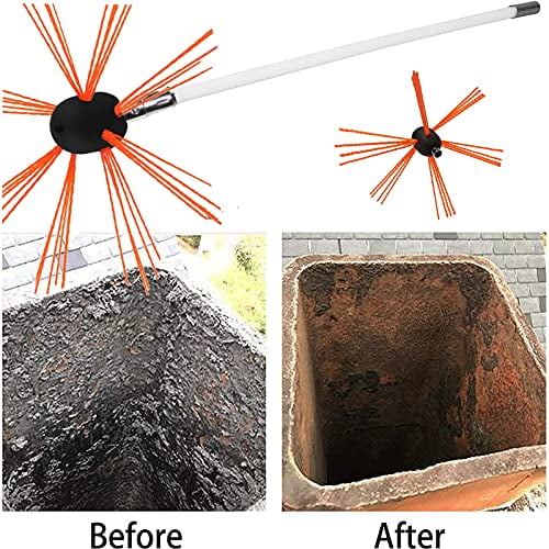 YUEWO 20-39ft Length Chimney Cleaning Brush Kit Fireplace Flue Sweep ...