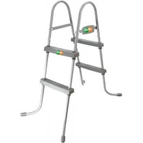 Black 2- Step Pool Ladder with Handrails for Above Ground Pools ...