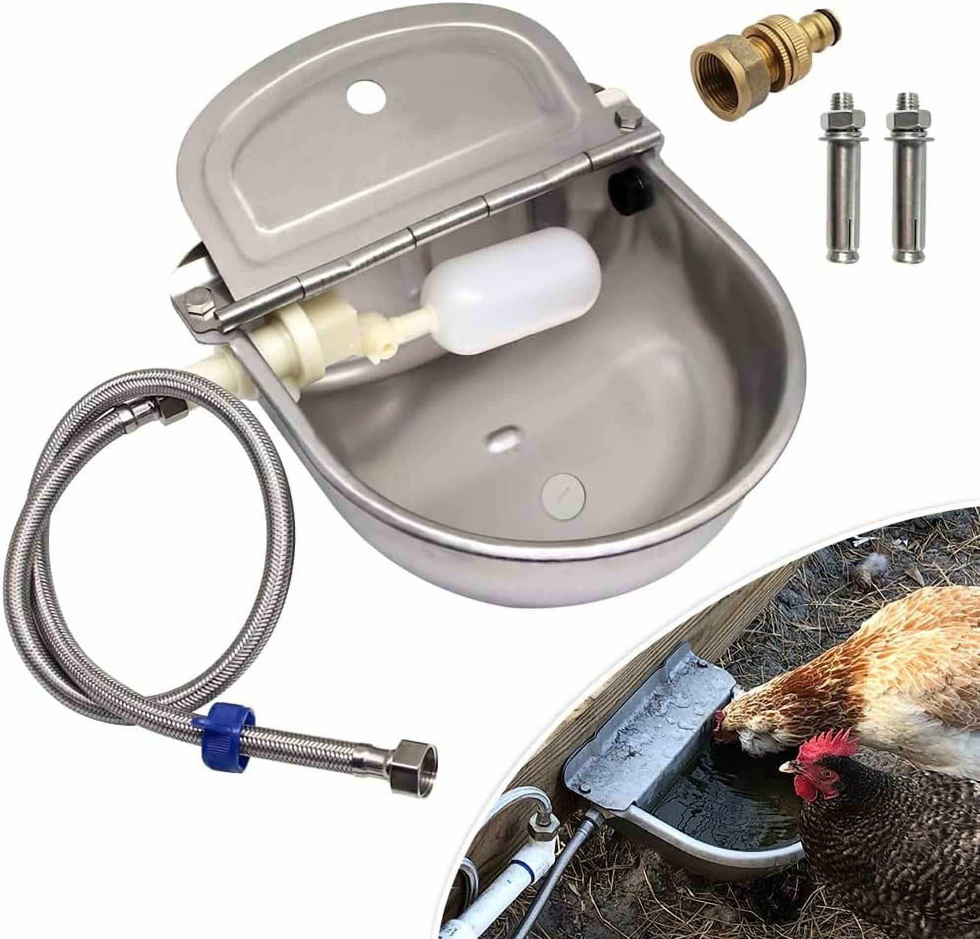 YUEWO Automatic Drinking Fountain for Dogs 304 Stainless Steel Float ...