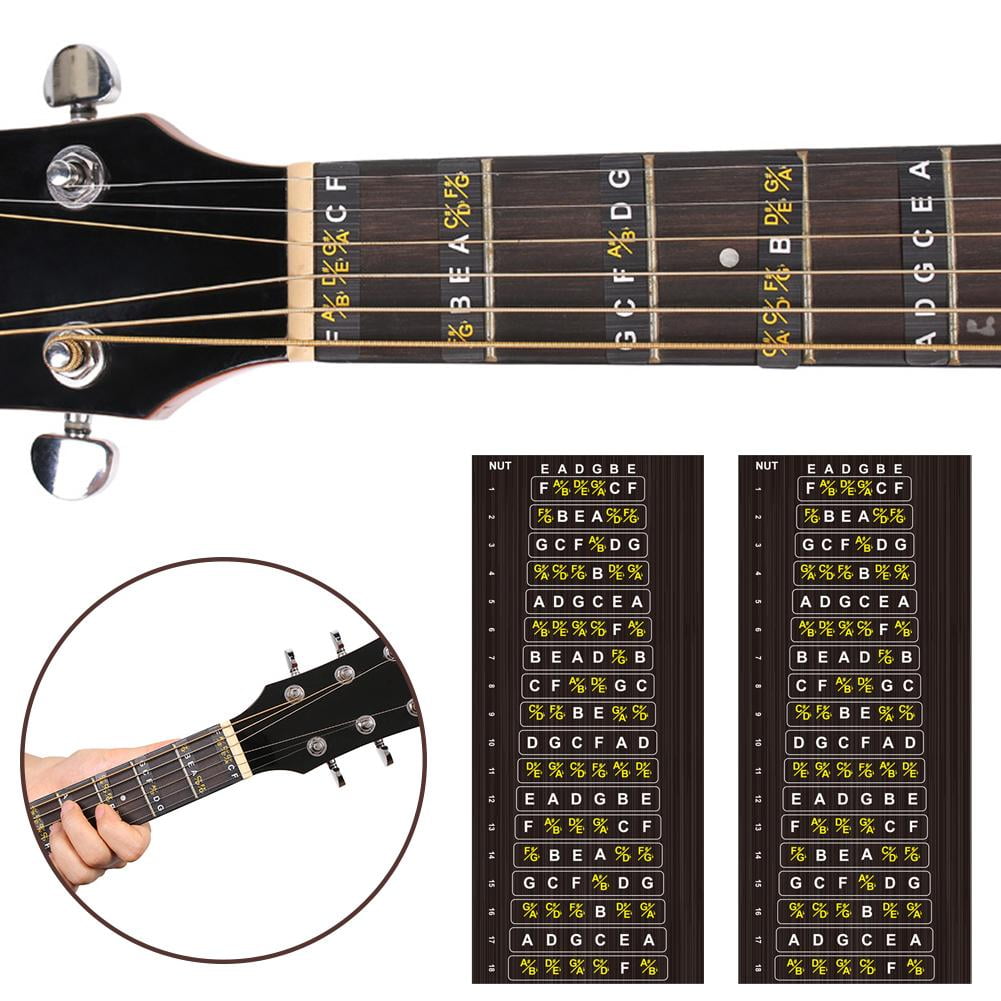 YUEYAN 2PCS Guitar Fretboard Note Labels Scale Fretboard Stickers ...