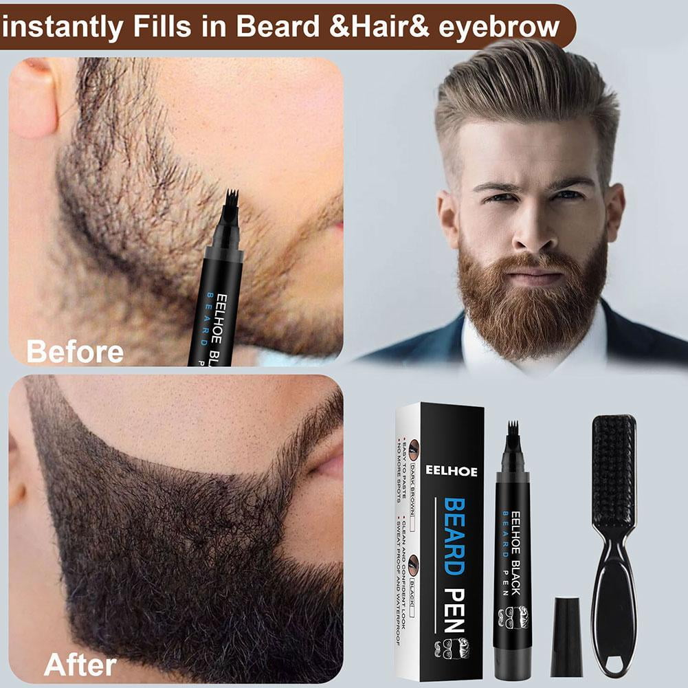 YUEYAN Men Beard Filling Pen Kit Face Moustache Repair Shape Mustache ...