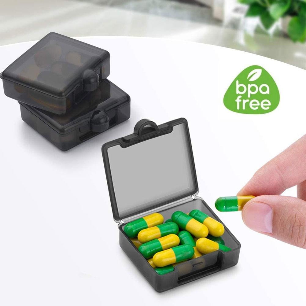 YUEYAN Small Pocket Pill Case 3 Pack Daily Single Pill Box Portable ...