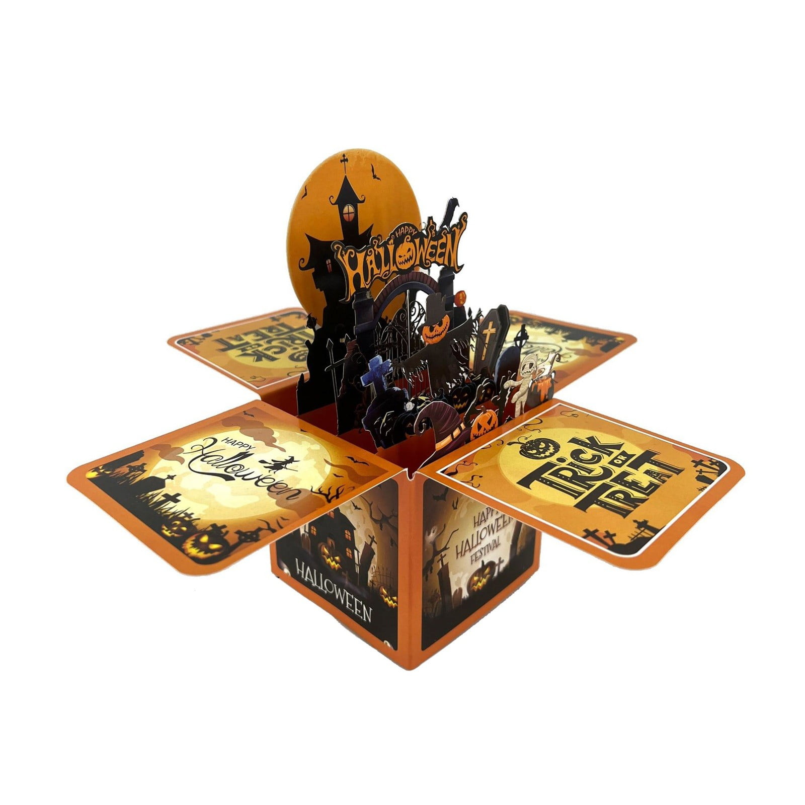 YUEtays Halloween Pop Up Card with Note Card and Envelope, Cute Funny ...