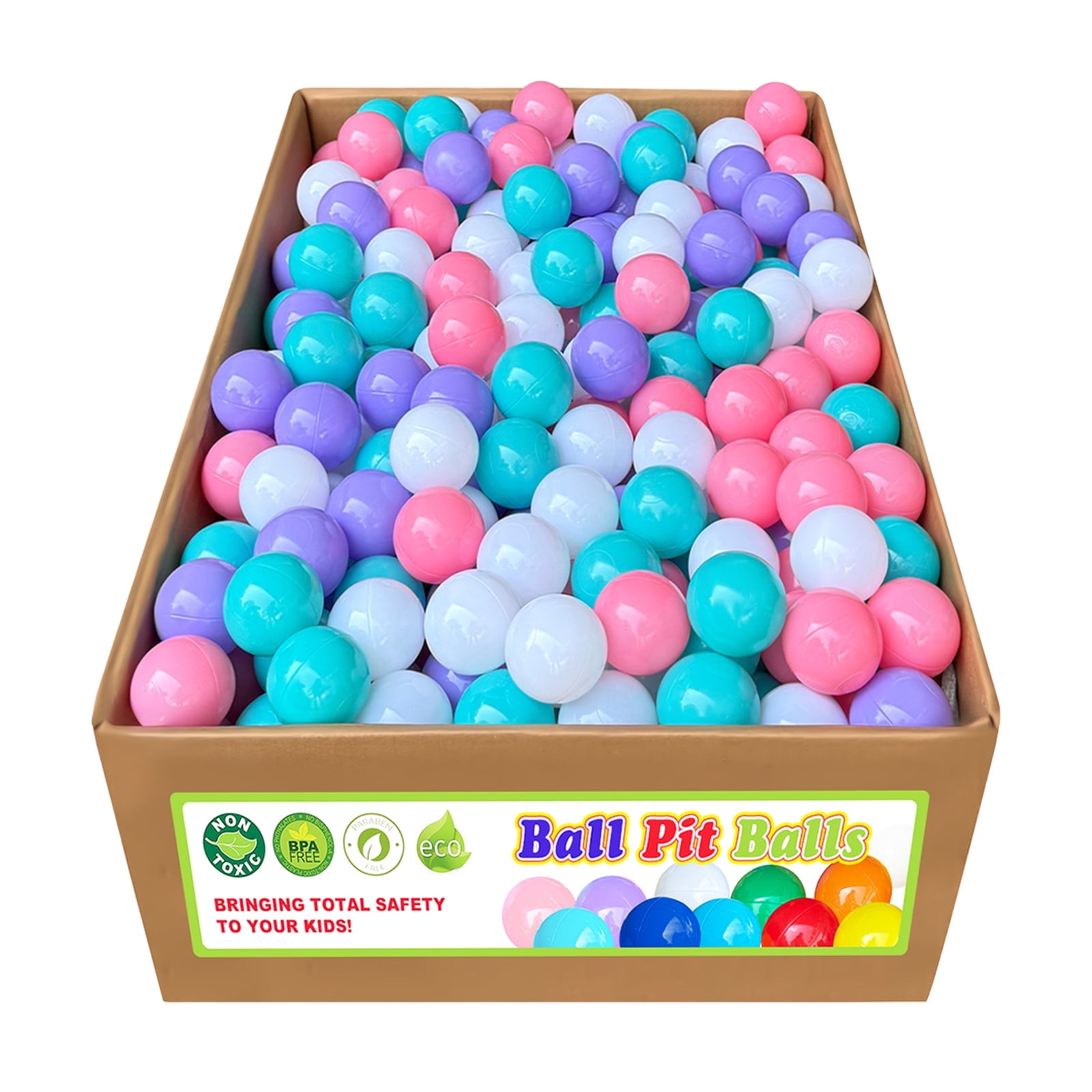 YUFER 1000 Count Plastic Soft Ball Pit Balls Colorful Phthalate Free ...