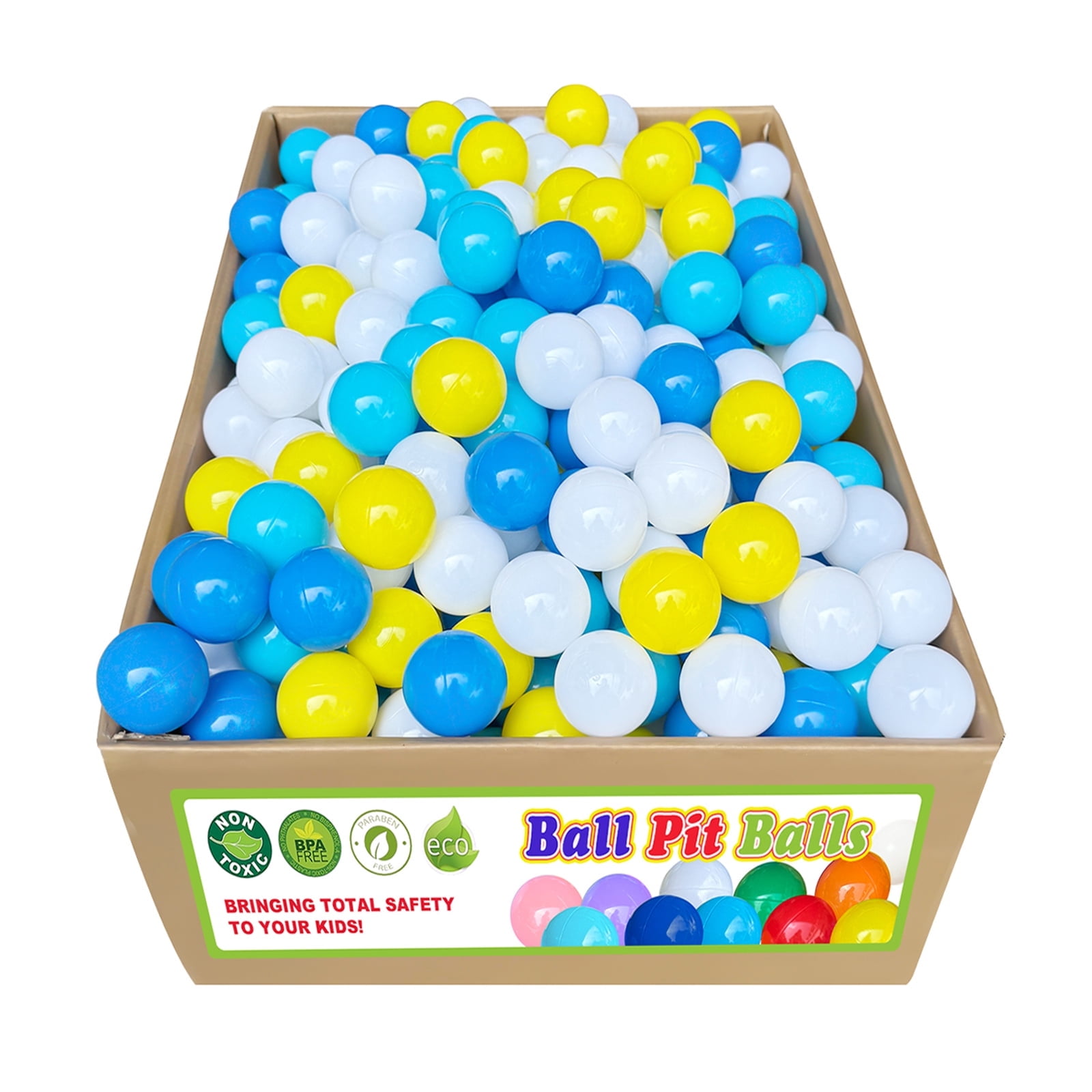 YUFER 1000 Count Plastic Soft Ball Pit Balls Colorful Phthalate Free ...