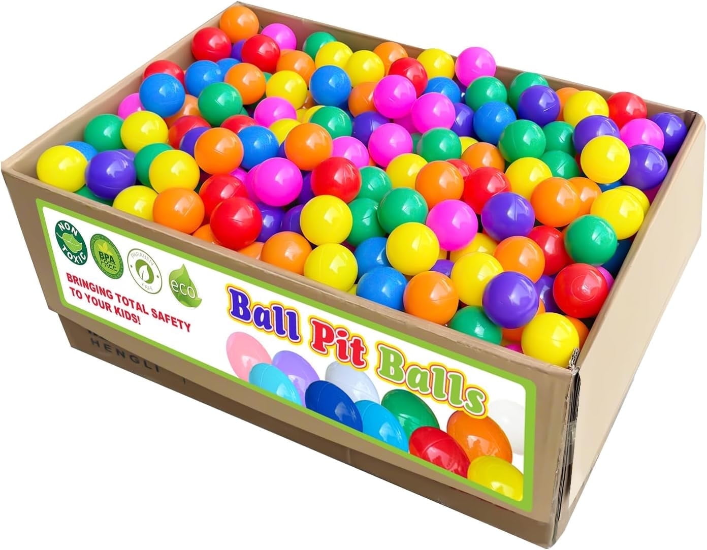 YUFER 1000 Count Plastic Soft Ball Pit Balls Colorful Phthalate Free ...