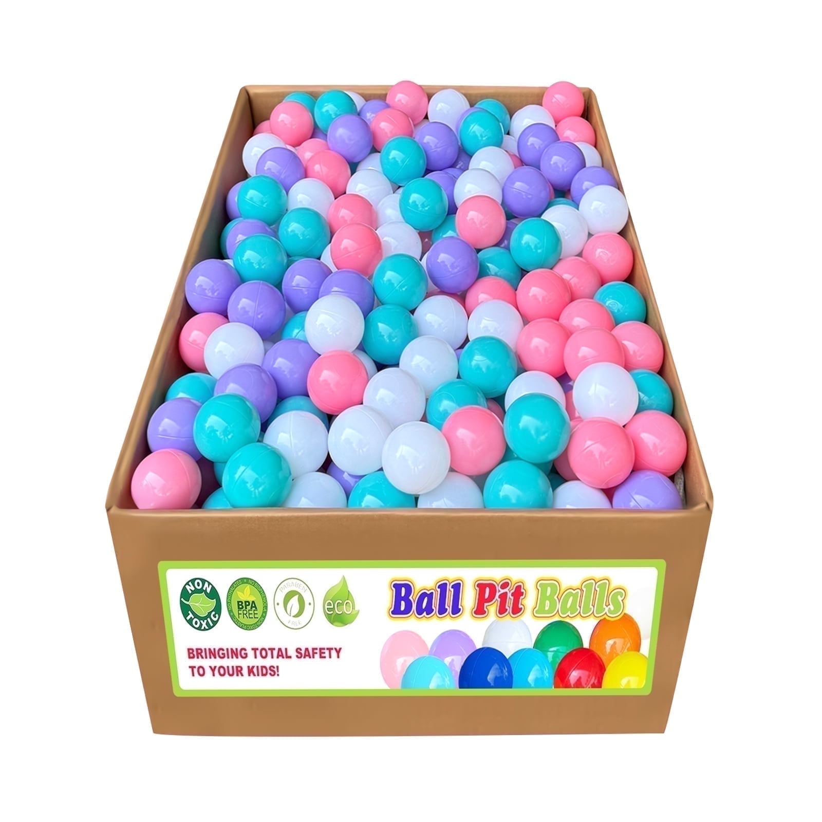 YUFER 1000 Pcs Ball Pit Balls - 2.2" BPA-Free Plastic, Sensory Play for ...